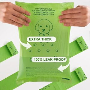 Dog Poop Bags with Jasmine Scent 100% Leak-proof, BPI Certified Biodegradable Poop Bags for Dogs, 13 x 9 Inches Extra Thick Poop Bags, 120 counts 8 Rolls, Green