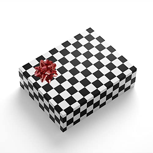 TYYMNDWP Black and White Checkered Wrapping Paper Roll Race Car Wrapping Paper for Birthday Christmas Baby Shower Valentine's Day Wedding Holiday Gift Wrap Funny Wrapping Paper Roll 58"x 23"