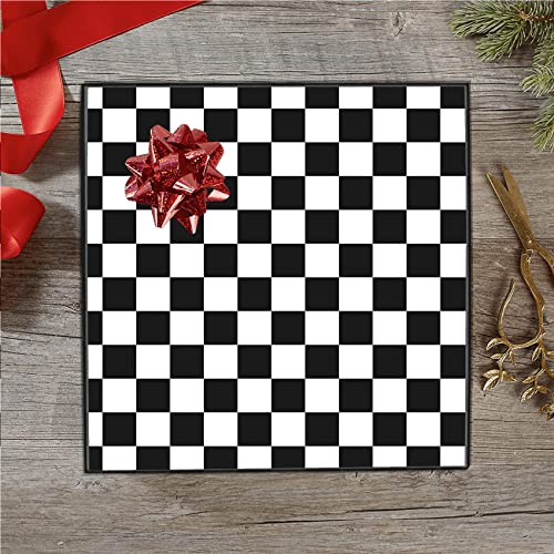 TYYMNDWP Black and White Checkered Wrapping Paper Roll Race Car Wrapping Paper for Birthday Christmas Baby Shower Valentine's Day Wedding Holiday Gift Wrap Funny Wrapping Paper Roll 58"x 23"