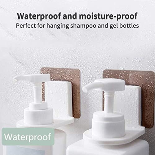 Shampoo Holder for Shower Wall Gel Bottle Rack Hook Self Adhesive Wall Mounted Magic Paste Shampoo Suction Wall Type Seamless Hook(3 Pieces)