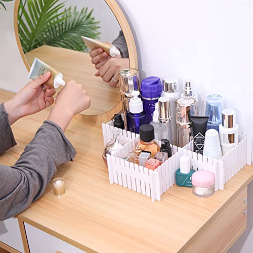 plplaaoo Adjustable Drawer Organizer, 4PCS Drawer Divider, Plastic Drawer Storage Partition, Home Adjustable Clapboard for Socks, Underwear, Makeup, Can Help Tidy Kitchen, Bedroom (37 * 7cm-White)