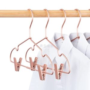 Koobay Metal Hangers Baby Clothes 12.5" Rose Gold Clips Hanger Children Kids Pants Hanger Display and Storage 10Pack