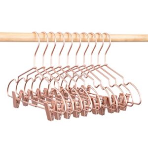 Koobay Metal Hangers Baby Clothes 12.5" Rose Gold Clips Hanger Children Kids Pants Hanger Display and Storage 10Pack