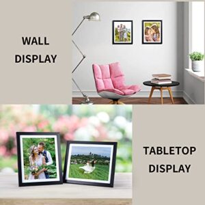 Lavezee 16 Inch Rustic Floating Shelves for Wall Set of 3 and 4x6 Multi Colors Picture Frames Set of 6