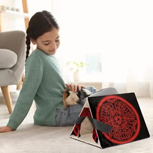 Y-DSIWX Guinea Pig House Bed, Rabbit Large Hideout, Small Animals Nest Hamster Cage Habitats Magic Texture Red