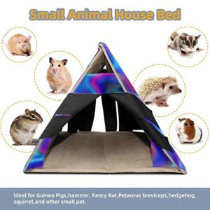 Y-DSIWX Guinea Pig Hideout Cozy Hamster House Cave for Bunny Chinchilla Hedgehog Small Animal Abstract Art Colorful