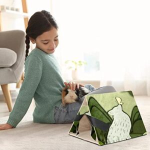 Y-DSIWX Guinea Pig Hideout House Bed, Cute Wolf Animal Silhouette Rabbit Cave, Squirrel Chinchilla Hamster Hedgehog Nest Cage