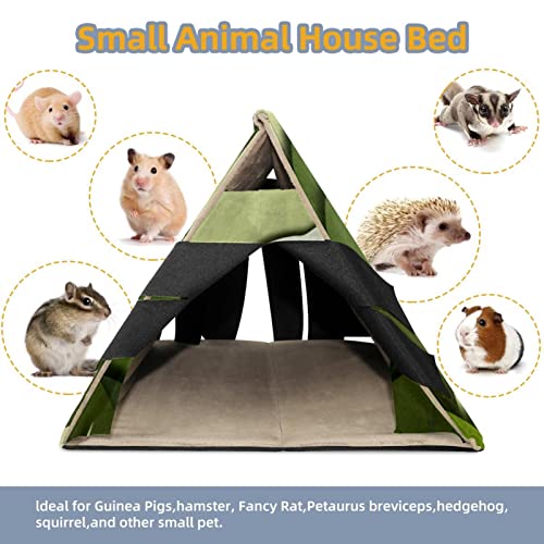 Y-DSIWX Guinea Pig Hideout House Bed, Cute Wolf Animal Silhouette Rabbit Cave, Squirrel Chinchilla Hamster Hedgehog Nest Cage