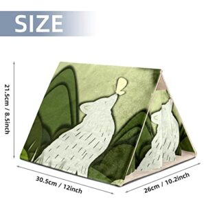 Y-DSIWX Guinea Pig Hideout House Bed, Cute Wolf Animal Silhouette Rabbit Cave, Squirrel Chinchilla Hamster Hedgehog Nest Cage