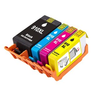 shuolei remanufactured 910xl ink cartridges compatible with hp 910 xl 910xl ink cartridges combo pack work with hp officejet pro 8025 8035 8030 8020 8028 officejet 8015 8022 8010 printers (4 pack)