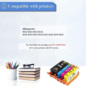 SHUOLEI Remanufactured 910XL Ink Cartridges Compatible with HP 910 XL 910XL Ink Cartridges Combo Pack Work with HP OfficeJet Pro 8025 8035 8030 8020 8028 OfficeJet 8015 8022 8010 Printers (4 Pack)