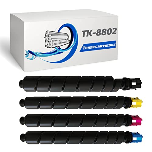 ZLOR Compatible TK8802 TK-8802C TK-8802K TK-8802M TK-8802Y Toner Cartridge Replacement Use for Kyocera ECOSYS P8060cdn Printer 4color