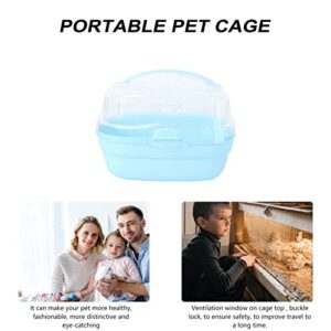 Ipetboom Guinea Pig Cages Hamster Carrier Cage Portable Guinea Pig Small Animal Outgoing Travel Bag Breathable Portable Hamster Cage Outdoor Handbag for Bird Rat Guinea Pig Squirrel Blue