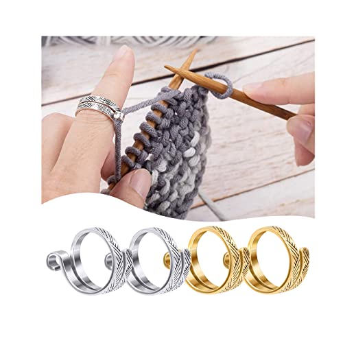 Crochet Finger Ring Adjustable Crochet Tension Ring Open Yarn Guide Finger Clip Crochet Thimble