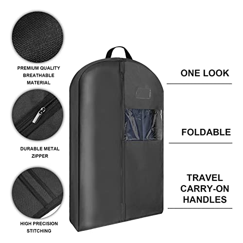 40"Garment Bags For Travel,Garment Bag Suit Bags For Men Closet Storage,Gusseted Travel Garment Bag With Zipper Pocket,Garment Bags For Hanging Clothes,Suit Cover T-Shirt, Jacket, Suits, Coats.