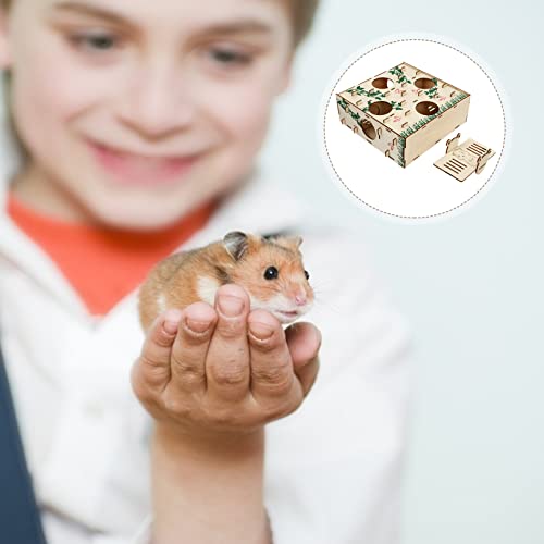 Ipetboom Guinea Pig Toys Toys Hamster Wooden Maze Tunnel Toy Small Animals Activity Gerbil Labyrinth Dwarf Hamster Training Play Toys Maze Tunnel Mice Accessories for Hamster Pet Wooden Toys