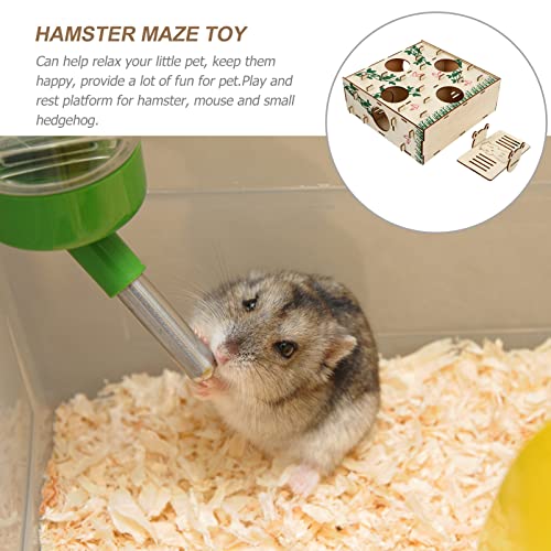 Ipetboom Guinea Pig Toys Toys Hamster Wooden Maze Tunnel Toy Small Animals Activity Gerbil Labyrinth Dwarf Hamster Training Play Toys Maze Tunnel Mice Accessories for Hamster Pet Wooden Toys