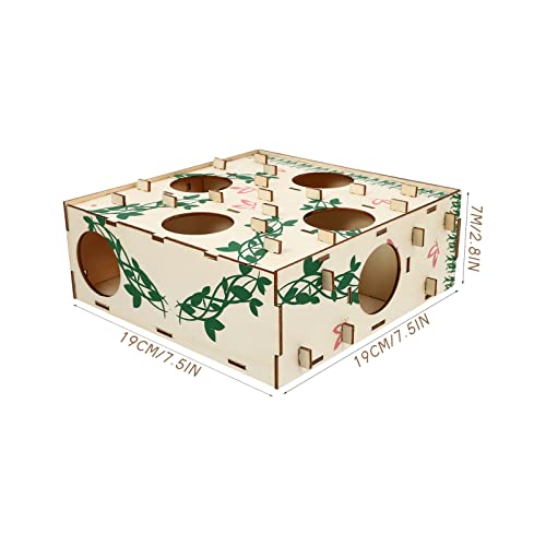 Ipetboom Guinea Pig Toys Toys Hamster Wooden Maze Tunnel Toy Small Animals Activity Gerbil Labyrinth Dwarf Hamster Training Play Toys Maze Tunnel Mice Accessories for Hamster Pet Wooden Toys