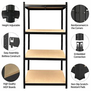 Garage Storage Shelves, 4-Tier Adjustable Metal Shelves for Storage, Shelving Unit Utility Rack Shelves for Warehouse Pantry Closet Kitchen, Organization Multipurpose Shelf, 31"L x 15" D x 63" H