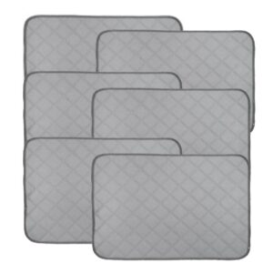 Auch 6PCS Grey Washable Pee Pad for Guinea Pig Hamster, Washable Guinea Pig Pee Pads, 6PCS 12"* 12" Small Animals Rabbit Hamster Rat Hedgehog Bedding (Grey)