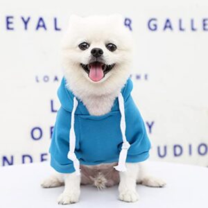 Dog Hoodie for Small Dogs Boy Pet Cats Autumn and Winter Zipper Fleece Pocket Sweatshirt Solid Color Tops Hoodies Clothes Christmas Outfit for Dogs Female