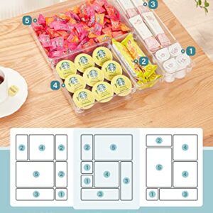 Kootek 16 Pcs Desk Drawer Organizer and 4 Pack Refrigerator Organizer Bins