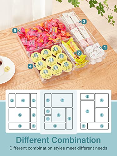 Kootek 16 Pcs Desk Drawer Organizer and 4 Pack Refrigerator Organizer Bins