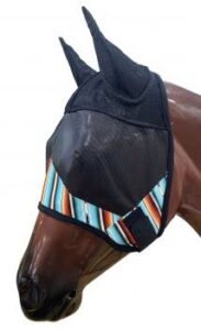 serape southwest print accent fly mask with ears