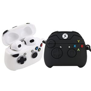 【2 pack】 aerymli 3d game controller case for airpods 3rd case,3d cool airpod 3rd case,3d cute kawaii cool unique game controller shape kids teens boys men soft case for airpods 3rd gen 2021 case