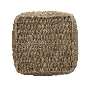 Household Essentials Handled Basket, Two Tone Seagrass and Paper Rope, Black