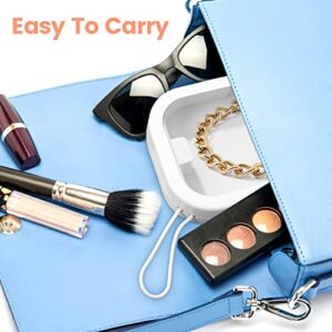 ULTECHNOVO Hair Tie Organizer, Box Clip Rubber Ornaments Dental Floss Hanging Swab Items Hair Ropes Small Case Mini Desktop for Storage Accessories Portable Earrings Holder Cotton Band Rings