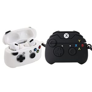 【2 pack】 aerymli 3d game controller case for airpods pro,3d cool airpod pro case,3d cute kawaii cool unique game controller shape kids teens boys men soft case for airpods pro 2019/2022 case