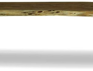 Signature Design by Ashley Haileeten Contemporary Accent Bench with Live Edge Top, Light Brown & Black