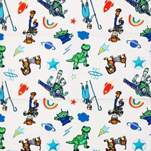 Fat Quarter - Woody Rex Buzz Bopeep & More on White Cotton Fabric - 18" x 22" Fat Quarter