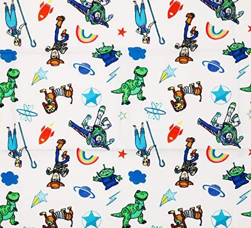 Fat Quarter - Woody Rex Buzz Bopeep & More on White Cotton Fabric - 18" x 22" Fat Quarter