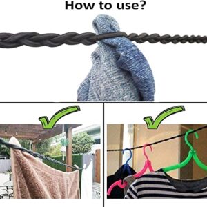 2 Pack Tri-Braided Cord Clothes Line Clothes Drying Rope Travel Clothesline Windproof Clothes Line for Longer Trips Where You Need to do Laundry in Your Room or Camping - No Hanger Needed