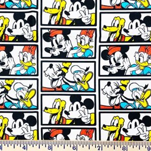 fat quarter - mickey minnie daffy daisy & more in block cotton fabric - 18" x 22" fat quarter