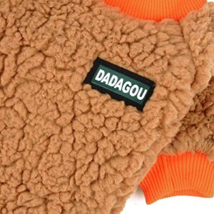 Ranphy Pet Sherpa Fleece Sweaters Fall Winter Soft Cute Small Dogs Boys Girls Puppy Clothes Jumpers Sweatshirt Warm Windproof Cold Weather,Brown,M