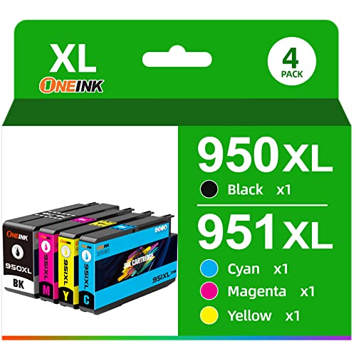 Compatible HP 951 Ink Cartridges Replacement for HP 950 951, Work for HP Officejet Pro 8600 8610 8620 8625 8100 Printer, 4Pack of 950xl and 951xl Ink cartridges Combo Pack