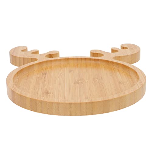 Angoily Wooden Christmas Serving Tray Reindeer Antlers Shaped Sushi Sashimi Serving Tray Appetizer Tray Snack Dessert Candy Dish for Christmas Restaurant Home