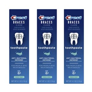 crest braces care fresh mint toothpaste 4.1 oz (pack of 3)