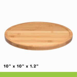 Prosumer's Choice Bamboo Lazy Susan Spinning Organizer Turntable - 10x10-Inch Revolving Condiment and Spice Rack - Multipurpose Rotating Bamboo Wood Organizer for Kitchen Countertop or Bathrooms