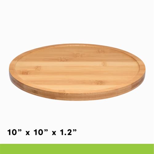 Prosumer's Choice Bamboo Lazy Susan Spinning Organizer Turntable - 10x10-Inch Revolving Condiment and Spice Rack - Multipurpose Rotating Bamboo Wood Organizer for Kitchen Countertop or Bathrooms