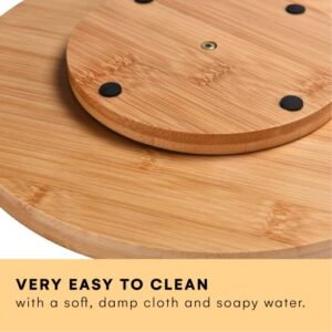 Prosumer's Choice Bamboo Lazy Susan Spinning Organizer Turntable - 10x10-Inch Revolving Condiment and Spice Rack - Multipurpose Rotating Bamboo Wood Organizer for Kitchen Countertop or Bathrooms