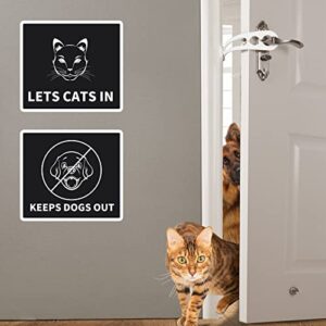 Cat Door Interior Door - Ellasdan Cat Door Latch Keeps Dogs & Kids Out of Litter & Food, Cat Door Stopper Flexible Cat Door Holder Cat Gate One Piece No Measuring