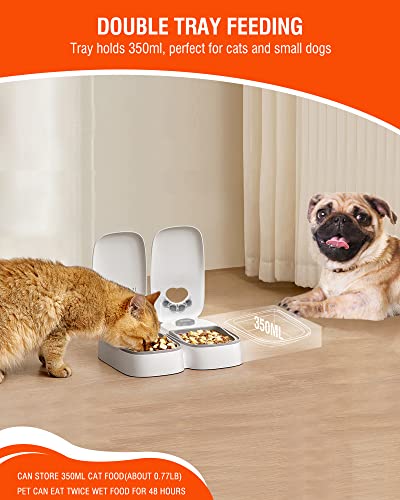 Madatop Automatic Wet Food Cat Feeders,2 Meals Digital Microchip Cat Feeder for Dog & Cat,Dry or Semi-Moist Pet Food Dispenser with 48 Hours Timer,Tamper Resistant Design (Cat Feeder)