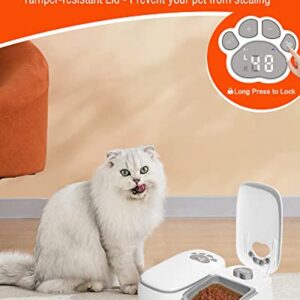 Madatop Automatic Wet Food Cat Feeders,2 Meals Digital Microchip Cat Feeder for Dog & Cat,Dry or Semi-Moist Pet Food Dispenser with 48 Hours Timer,Tamper Resistant Design (Cat Feeder)