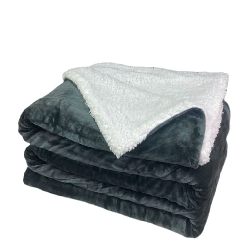 allecalm Sherpa Fleece Bed Blanket King Size Super Soft Fuzzy Plush Warm Cozy Fluffy Microfiber Couch Throw Velvet Double Reversible Luxurious Blankets for All Season 108x90 inch, Charcoal