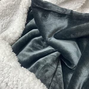 allecalm Sherpa Fleece Bed Blanket King Size Super Soft Fuzzy Plush Warm Cozy Fluffy Microfiber Couch Throw Velvet Double Reversible Luxurious Blankets for All Season 108x90 inch, Charcoal