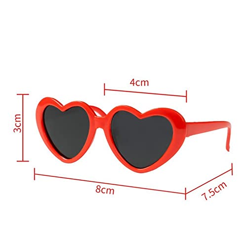 Plastic Pet Glasses, Heart Shaped Cat Sunglasses Cute Cat Eye-Wears Fashion Dog Glasses, Pets Photos Props Cat Decor Accessories(Purple)